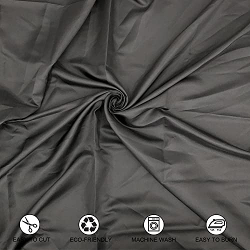 HOTGODEN Satin Fabric:2,5 Yards Black Solid Silky Satin Fabric by The Yard 60" Wide for Wedding, Bridal, Decoration, Fashion, Apparel Crafts