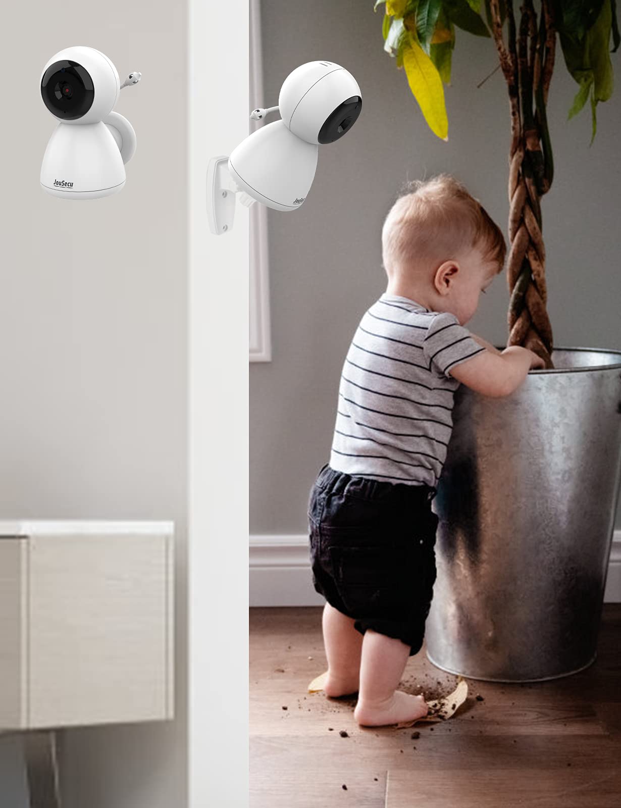 Baby Monitor with 2 Camera and Audio 4.3" LCD Split Screen 1000ft Range Rechargeable Battery 2-Way Audio Baby Crying Detection Night Vision Temperature Detection (No Remote pan-tilt-Zoom Function)