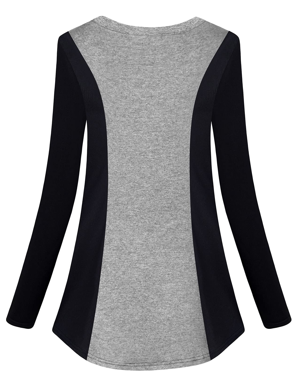 AxByCzD Yoga Tops for Women Activewear Workout Casual Long Sleeve Crew Neck Shirts Grey Large