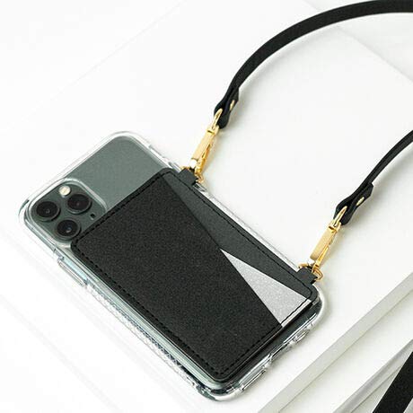 Moxyo - Crossbody Phone Wallet Strap, Stick on Wallet and Strap (Black)