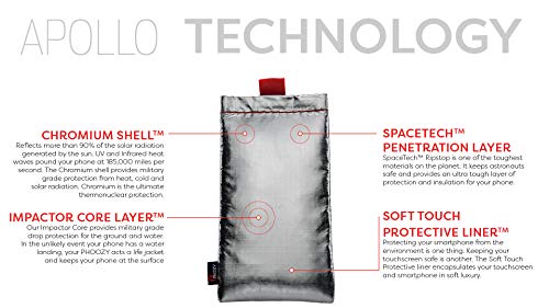 PHOOZY Apollo Series Thermal Phone Case - Insulated, Ultra-Slim Pouch Protects Your Phone from Overheating in The Sun & Extends Battery Life. Floats in Water. AS SEEN ON Shark Tank - Silver - Large