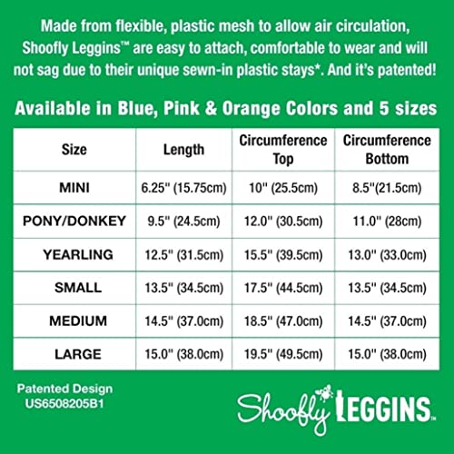 SHOOFLY Horse Leggins, Patented Loose Fitting Boots, Breathable Plastic Mesh (Blue/Large)