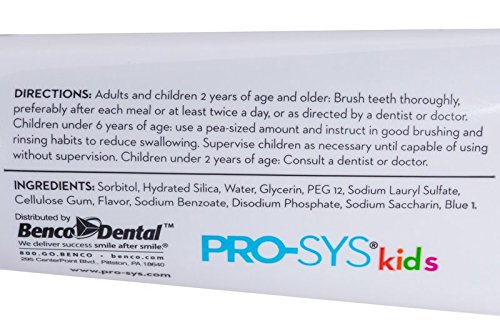PRO-SYS® Kids Fluoride Free Toothpaste, ADA Accepted, Berry Flavor Toothgel, Dentist Recommended, Pack of 3