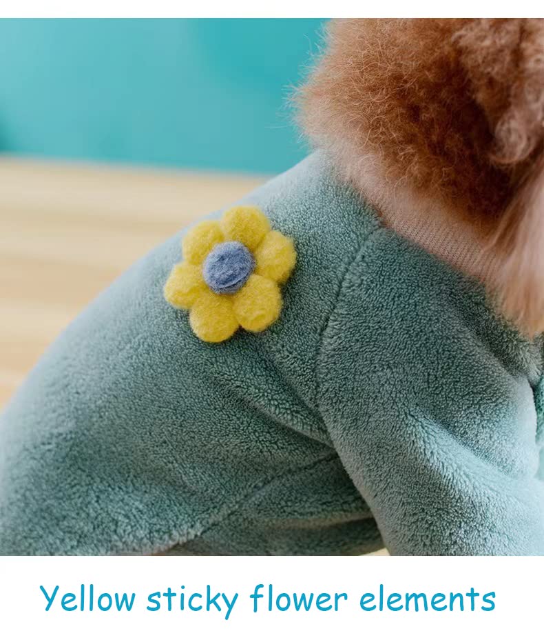 Dog Clothes, Pet Clothes, Soft Thickened Warm Puppy Clothes, Suitable for Autumn and Winter, Suitable for Small Dogs and Cats, Blue (Medium)