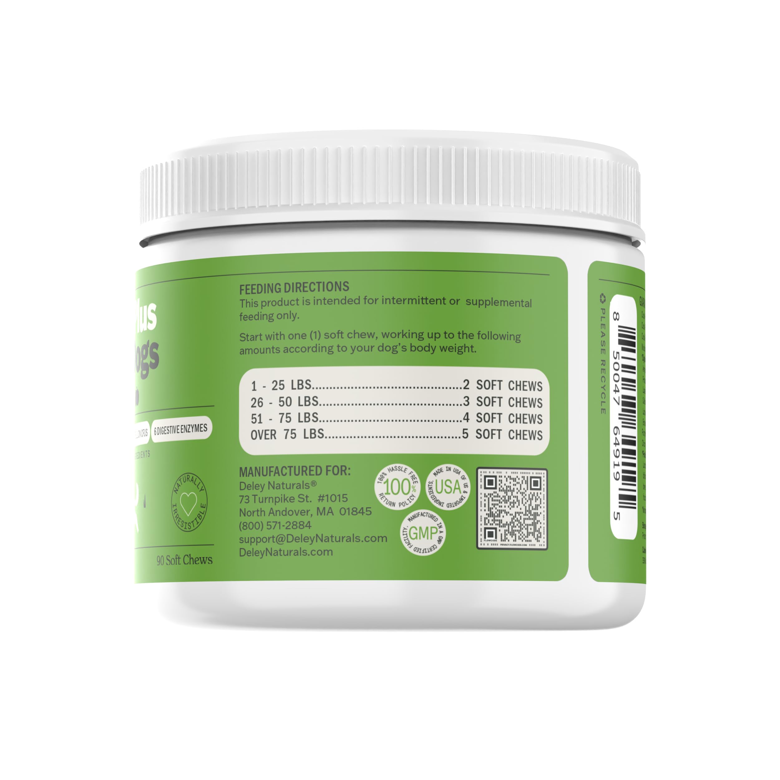 Deley Naturals Probiotics Plus Chews for Dogs and Wild Caught Fish Oil for Dogs - 4oz - Omega 3-6-9