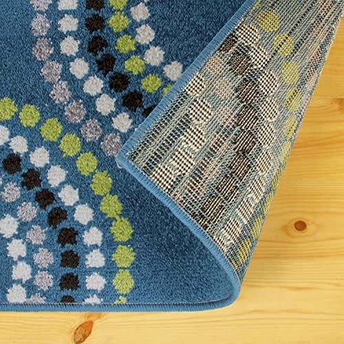 Superior Burgess Collection, 6mm Pile Height with Jute Backing, Quality and Affordable Area Rugs, 6' x 9' Blue