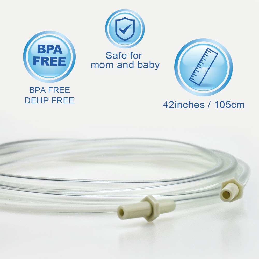 Replacement Tubing (1 Retail Pack of 2 Tubes) Compatible with Medela Pump in Style and New Pump in Style Advanced Breast Pump - 100% BPA Free (One Pack)
