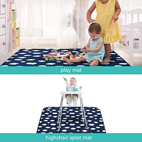 Splat Mat 2 Pack for Under High Chair & Arts & Crafts & Eating Mess, Waterproof Baby Playtime Anti-Slip High Chair Mat for Floor or Table, Reusable & Portable Splash Mat for Under High Chair, 42β Γ46β