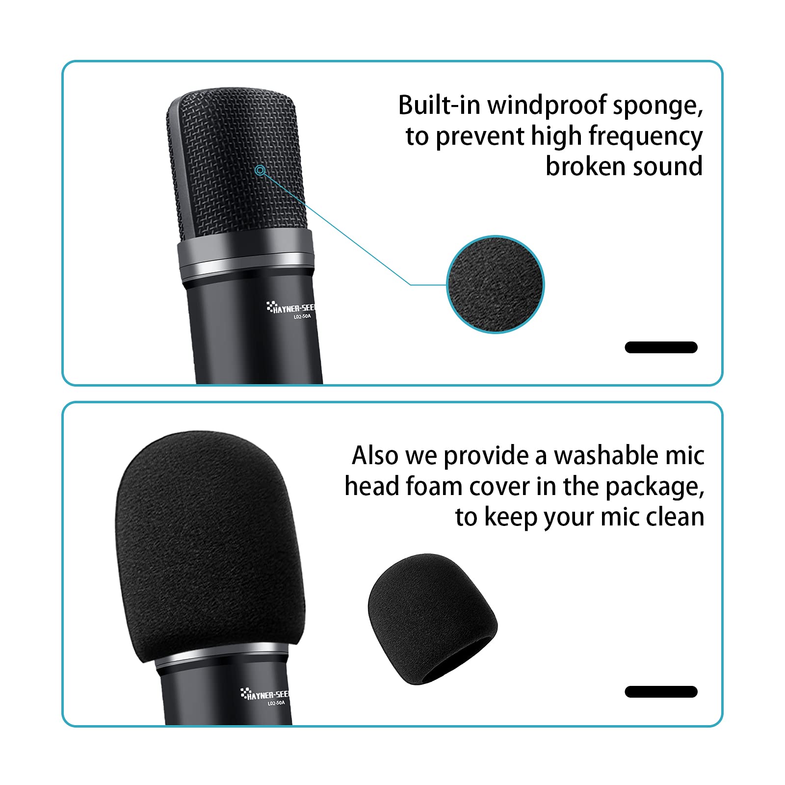 Hayner-Seek Podcast Studio Microphone Condenser Mic Podcast Equipment Bundle with 3.5mm Audio XLR Cable