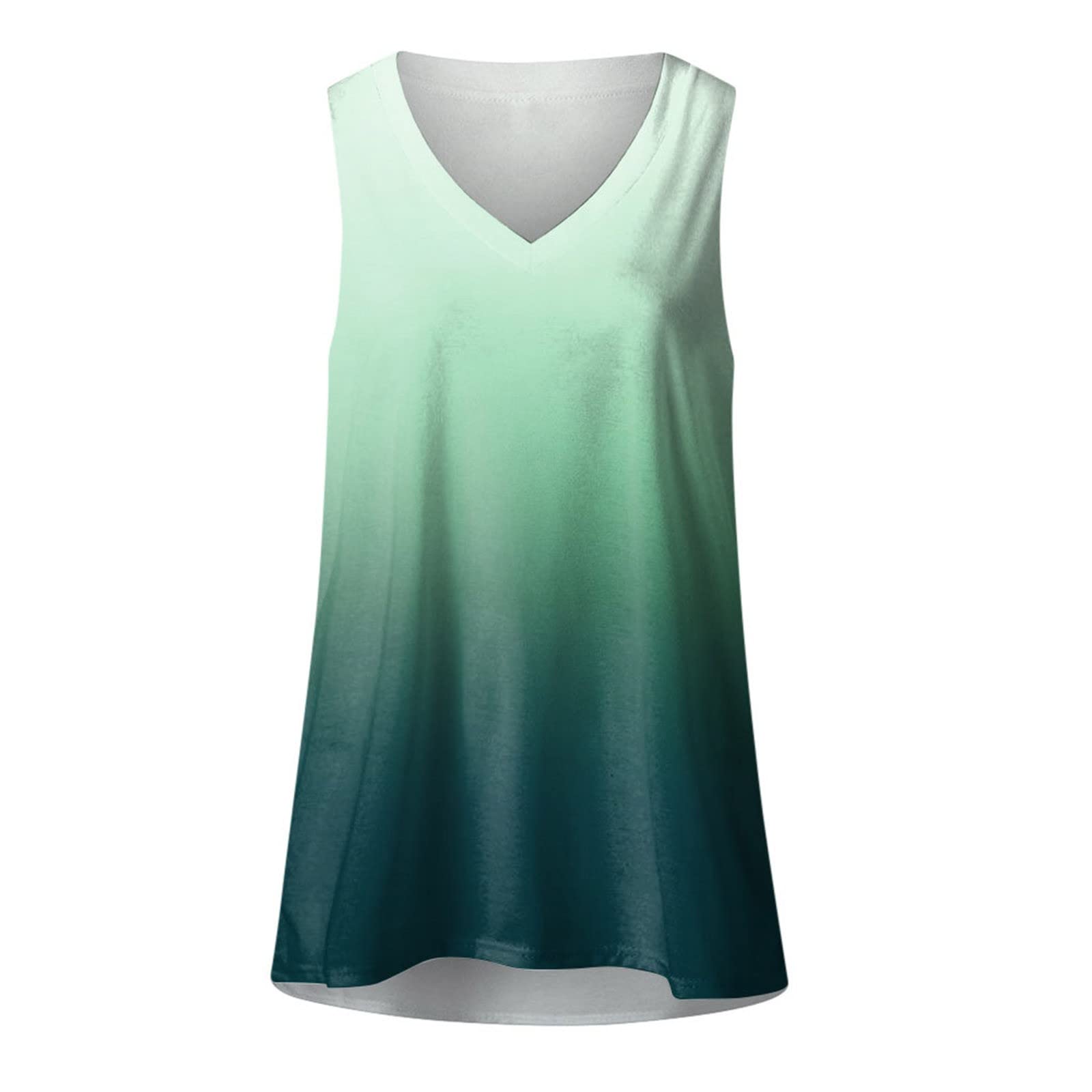 Balakie Workout Tops for Women Deep V Neck Tank Tops Summer Sleeveless Tunic Tops Printing Loose Going Out Tops Tees