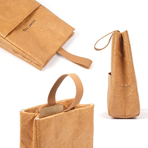 BROWN BAG – Insulated Lunch Bag for Women & Men | Reusable Paper Bag with Durable, Water-Resistant Fabrics | Insulation with Premium Thermal Liner | Simple Design, Brown