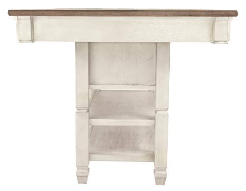Signature Design by Ashley Bolanburg Farmhouse Counter Height Dining Room Table, White & Brown