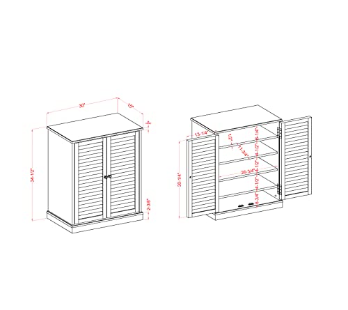 Furniture of America 5-Shelf Enclosed Shoe Cabinet, Espresso