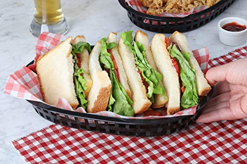 New Star Foodservice 44041 Fast Food Baskets, 10.5 x 7 Inch, Set of 12, Black