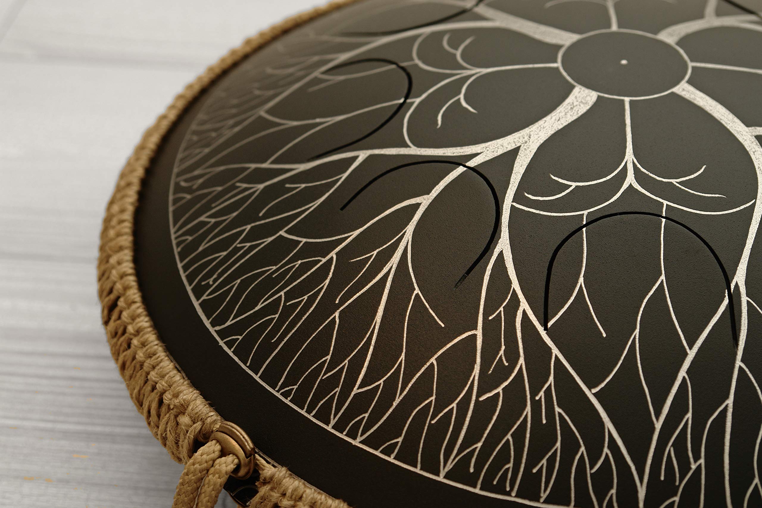GUDA DRUM Freezbee Tree with Rope Decoration FREE Mallets and Quality Travel Bag. Best Pandrum, Tongue Drum