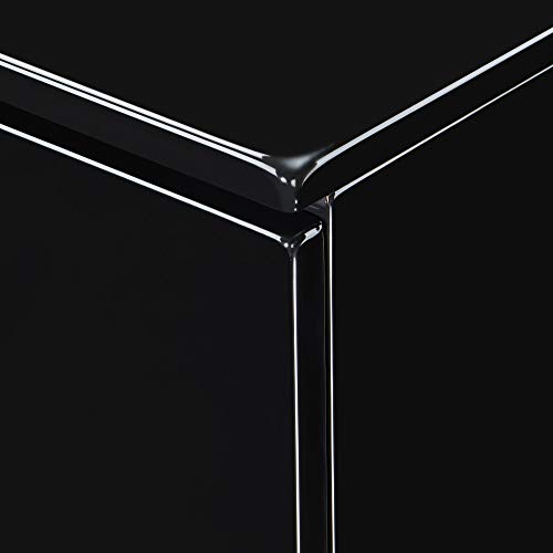 ClickDecor Hudson End Side Nightstand with 2 Drawers, Wooden Accent Table for Bedroom with Matte Chrome Handle, Black