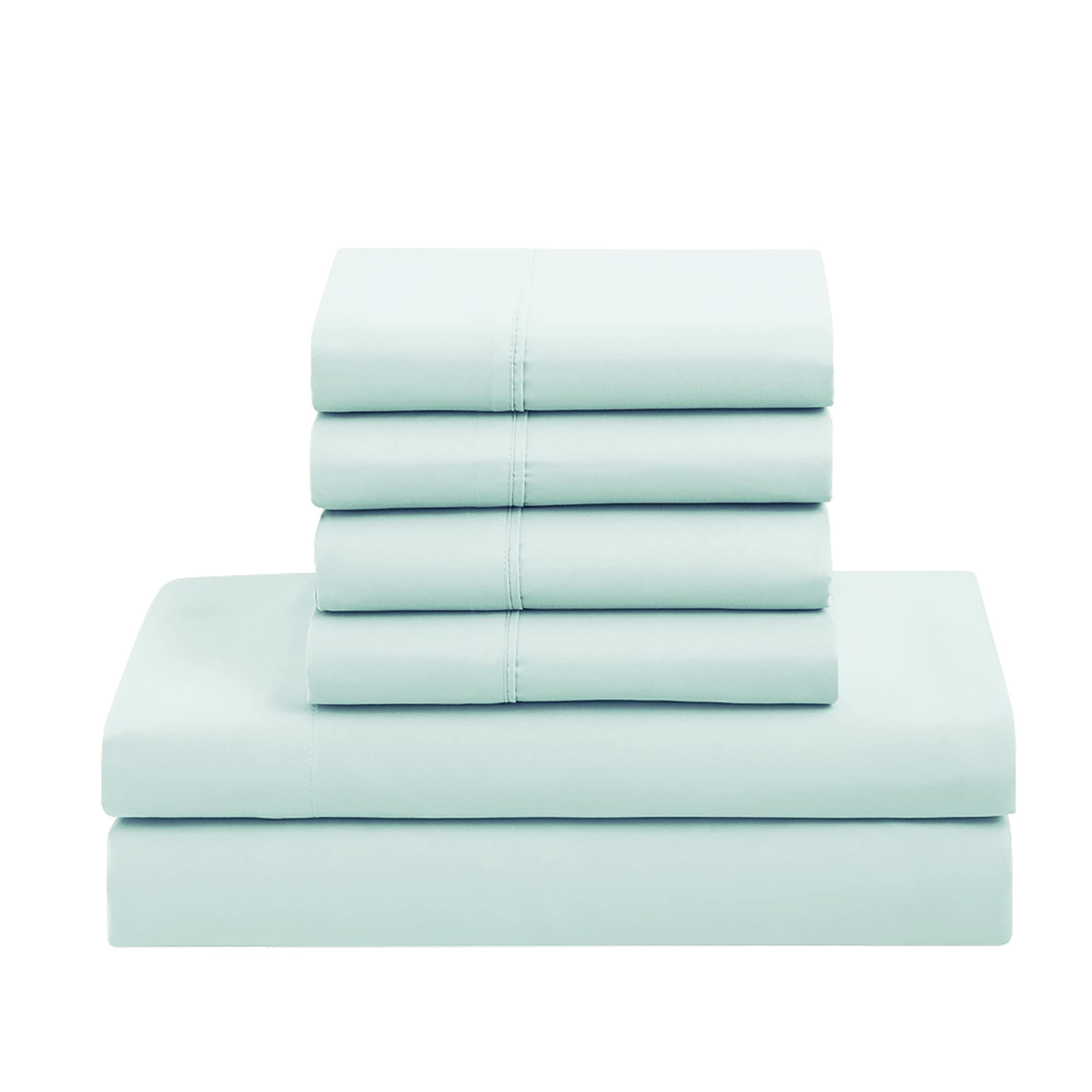 Sweet Home Collection 5 Piece Comforter Set Bag Solid Color All Season Soft Down Alternative Blanket & Luxurious Microfiber Bed Sheets, Aqua, Twin XL