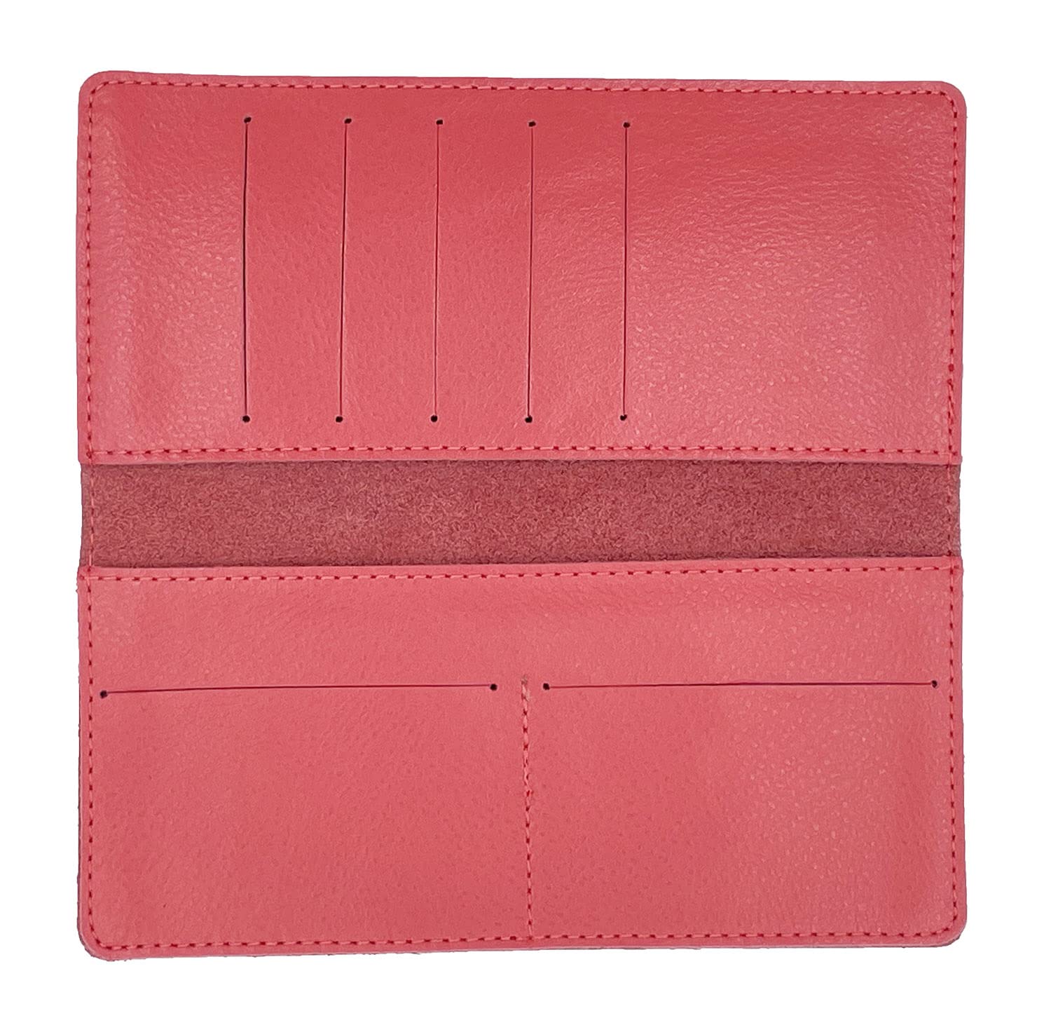 ATHX Genuine Leather Wallet Large Capacity Card Holder Clutch Purse (Watermelon Red)