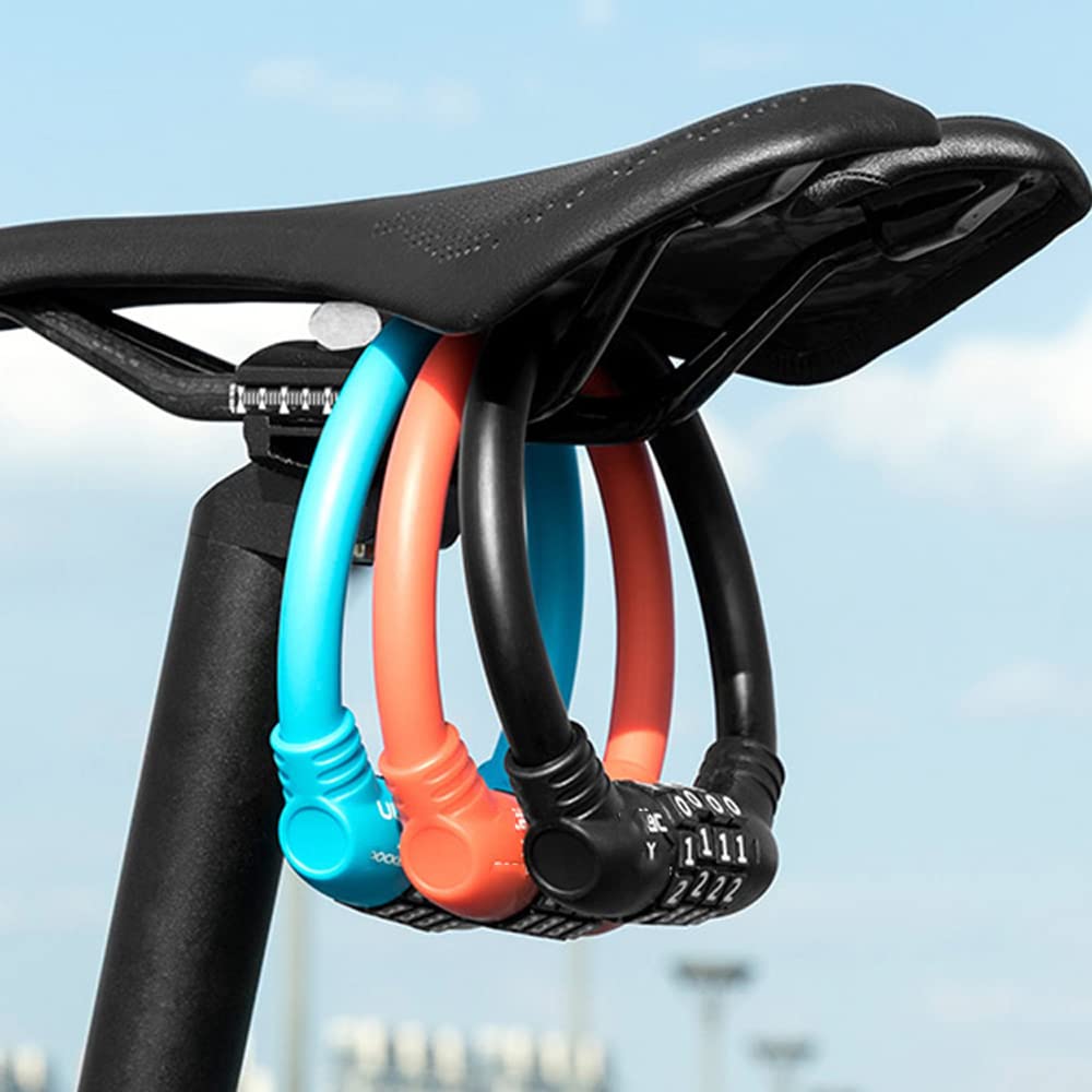 AZPINGPAN Bold Ring Bicycle Lock丨Zinc Alloy Core Steel Cable Code Lock丨Small and Portable Outdoor Mountain Bike Fixing Accessories丨Suitable for Electric Vehicles, Motorcycles, Scooters
