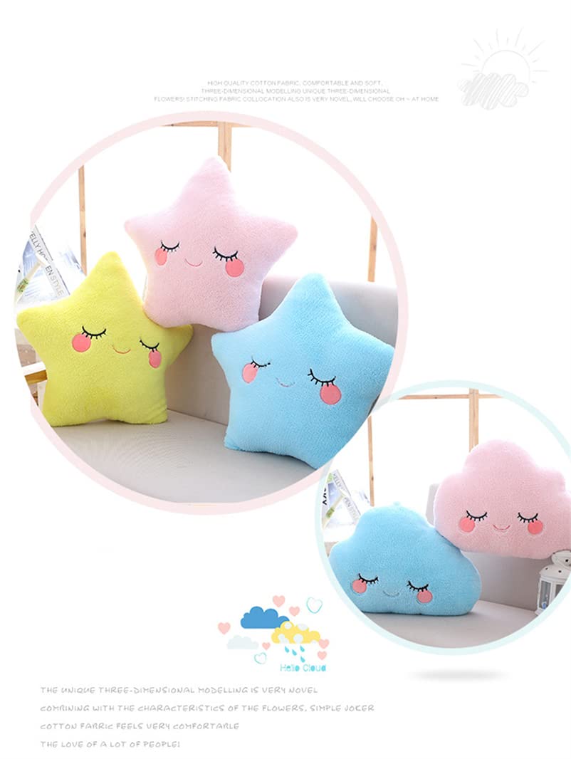 Zuwxeu Cloud Pillows Cute Home Plush Pillow Star & Moon Pillow Car Head Pillow Cushion Plush Decorative Pillows