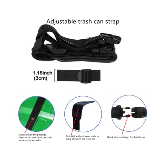 BRYHZKCM Adjustable Dustbins Secure Lock Straps, Outdoor Trash Can Strap Lock for Litter Prevention β Trash Can Locks for Animals, Squirrels, Dogs, Raccoons