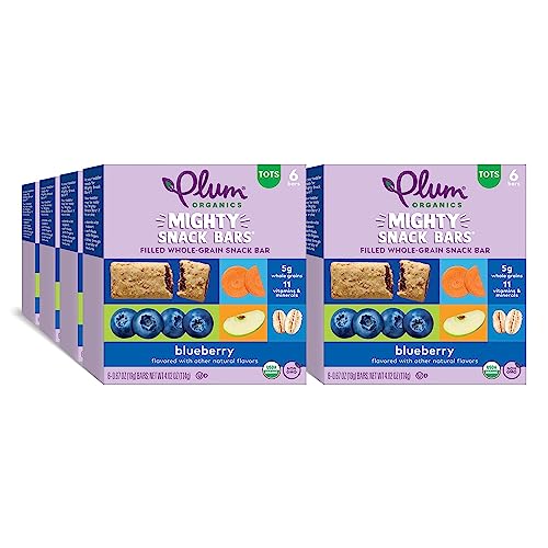 Plum Organics | Mighty Snack Bars | Organic Toddler & Kids Snacks | Blueberry | 0.67 Ounce Bar (48 Total)