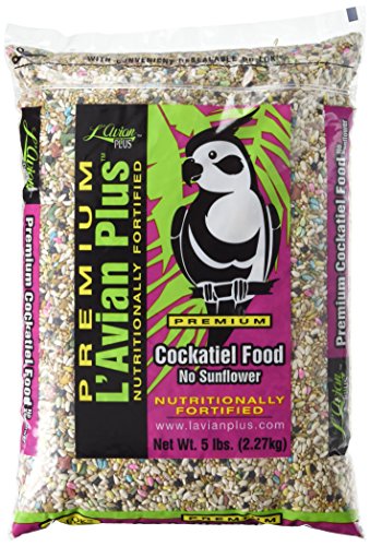 L Avian Plus Cockatiel Bird Food No Sunflower Mix, 5 lbs