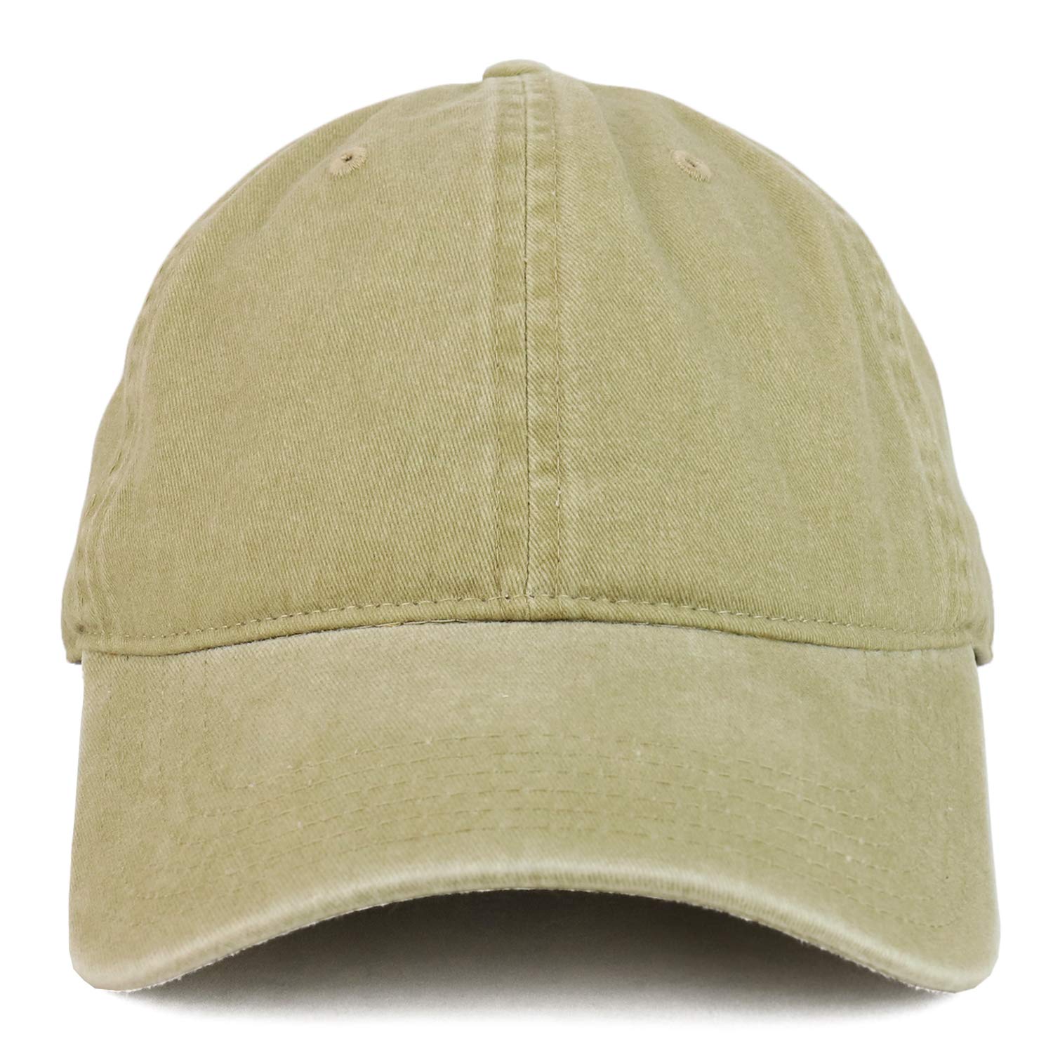 Armycrew XXL Oversize Big Washed Cotton Pigment Dyed Unstructured Baseball Cap - Black