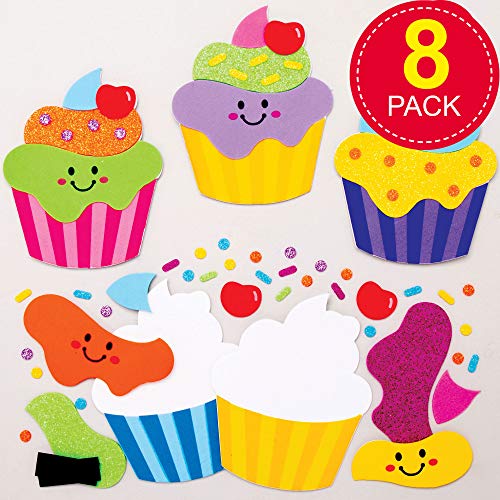 Baker Ross AT402 Cupcake Mix & Match Fridge Magents Kits - Pack of 8, Make Your Own Magnets, Ideal for Kids Arts and Crafts Project, Assorted
