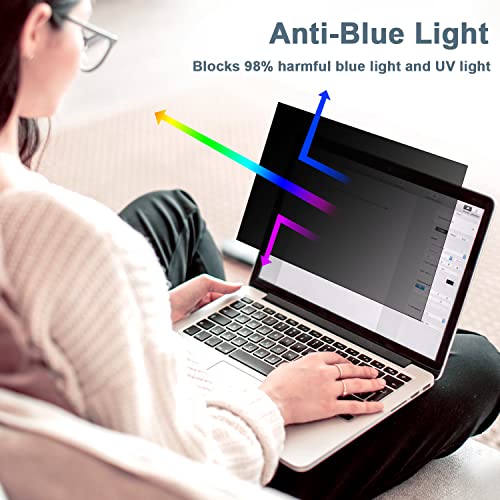 IPROKKO Laptop Privacy Screen 17 Inch for HP Dell Acer Asus Lenovo Thinkpad Envy XPS, 16:10 Aspect Removable 17in Anti Blue Light Glare Privacy Filter Shield, Anti Spy Computer Monitor Security Protector