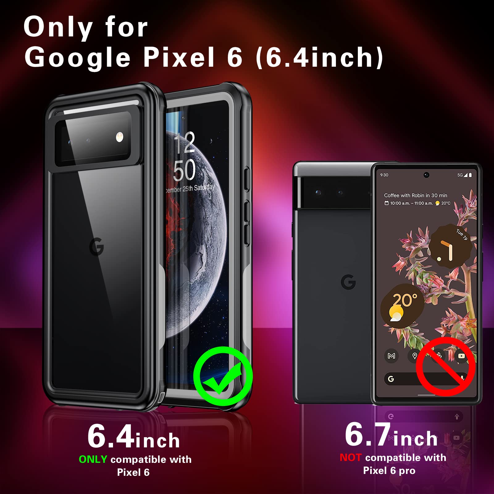 ANTSHARE for Google Pixel 6 Case Waterproof, Pixel 6 Case with Built in Screen Protector Heavy Duty Protective Shockproof IP68 Underwater Clear Case for Google Pixel 6 5G