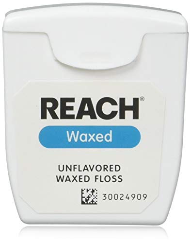 REACH Unflavored Waxed Dental Floss, 55 yds (Pack of 4)