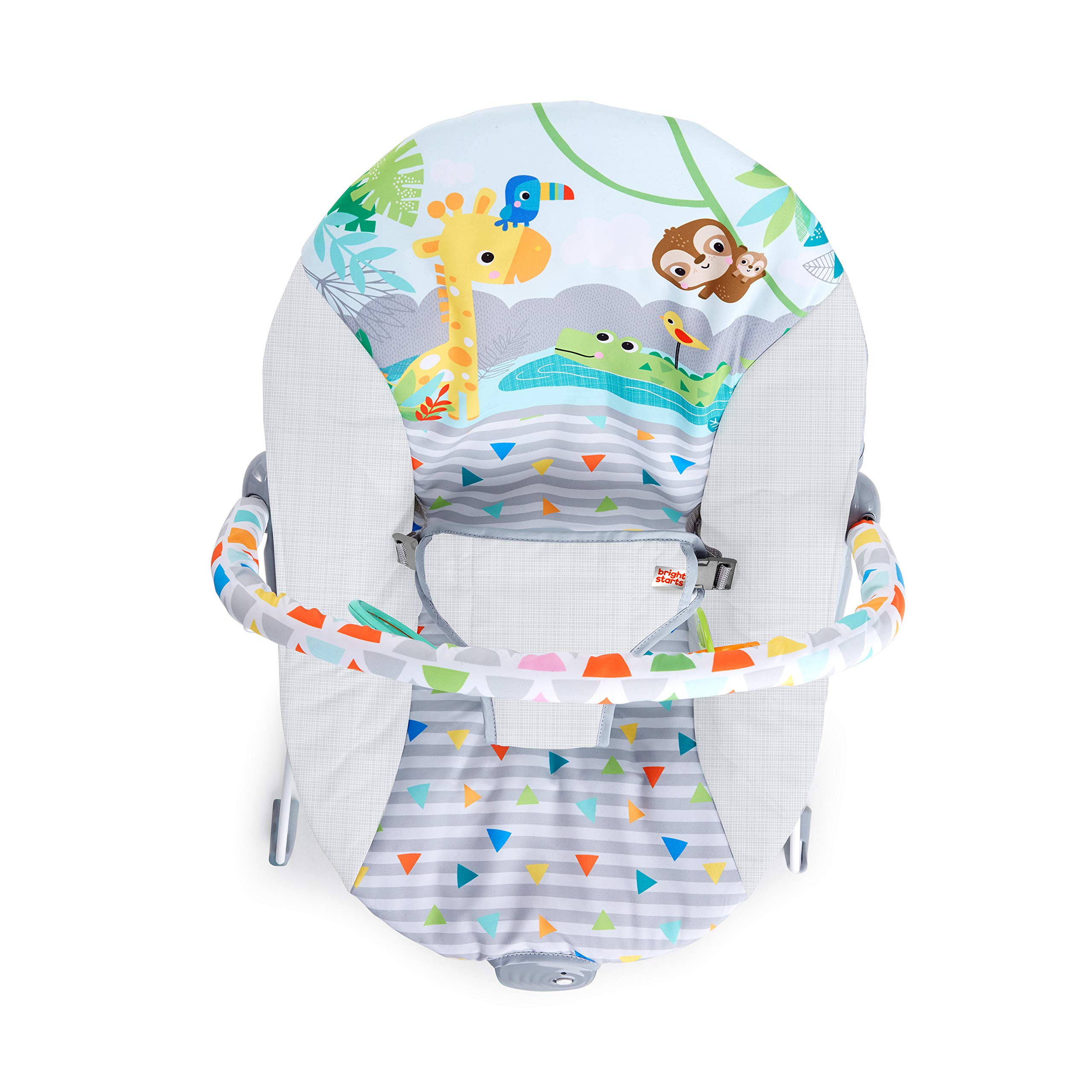 Bright Starts Safari Fun 3-Point Harness Vibrating Baby Bouncer with Toy bar (Pack of 2)