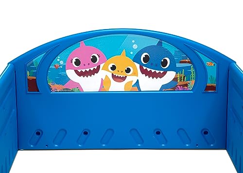 Baby Shark Plastic Sleep and Play Plastic Toddler Bed + Baby Shark Table and Chair Set by Delta Children (Bundle)