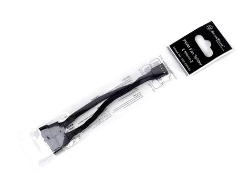 SilverStone Technology All Black Sleeved 1-to-2 Sleeved PWM Fan Splitter Cable (CPF01)