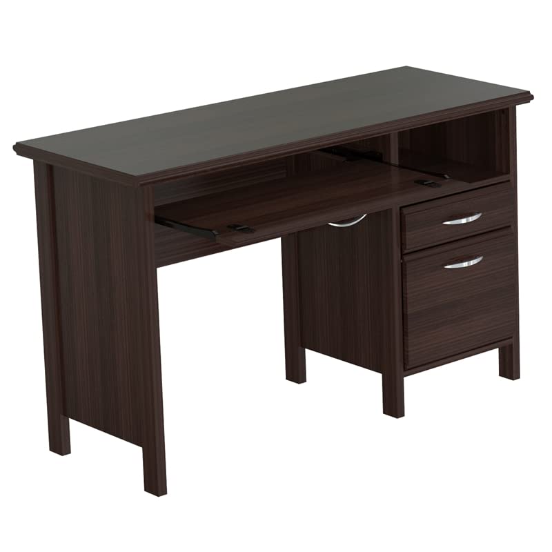 Inval America Softform Desk, Espresso-Wenge/Silver