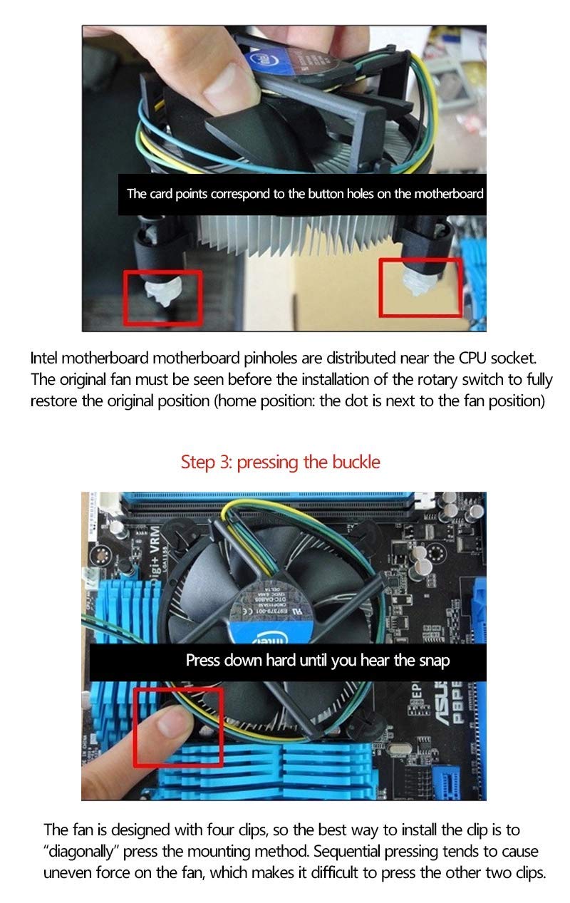 Intel E97379-001 Core i3/i5/i7 Socket 1150/1155/1156 4-Pin Connector CPU Cooler With Aluminum Heatsink and 3.5-Inch Fan For Desktop PC Computer