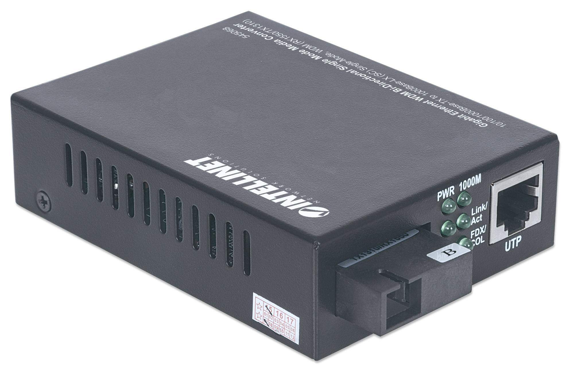 Intellinet Gigabit Ethernet WDM Bi-Directional Single Mode Media Converter