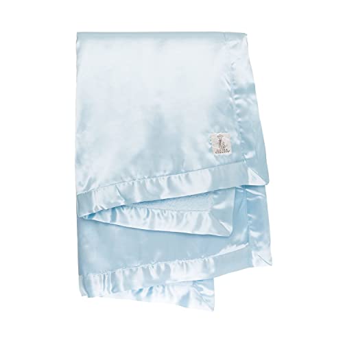 Little Giraffe Chenille Satin Baby Blanket 35" x 45", Blue