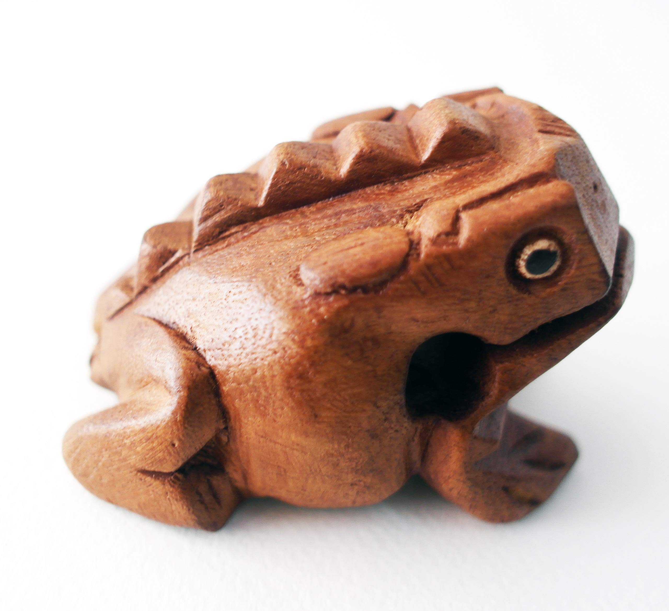 Guiro Percussion Musical Instruments Wooden 3 Piece, Set of 3 Natural Wood Güiro Frog 10-8-5 cm.