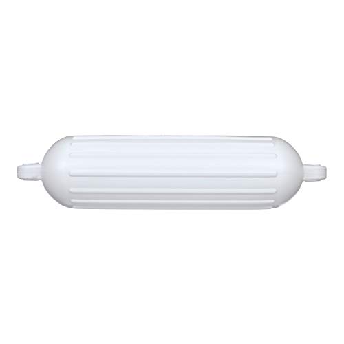 Attwood 9358-1 Softside UV-Resistant Marine Oval Mooring Fender, White, 8-Inch x 26-Inch