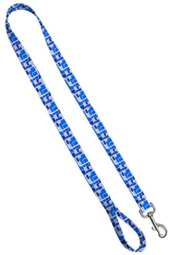 Moose Pet Wear Deluxe Dog Leash - Patterned Heavy Duty Pet Leashes, Made in The USA – 1 Inch x 4 Feet, Something Blue