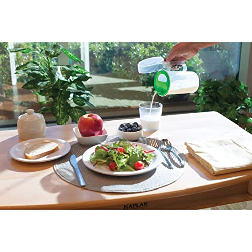 Kaplan Early Learning Kids Easy Pour Pitchers, Set of 6 Clear Montessori Dishwasher Safe 16 oz. Pitchers with Lids for Classroom and Home