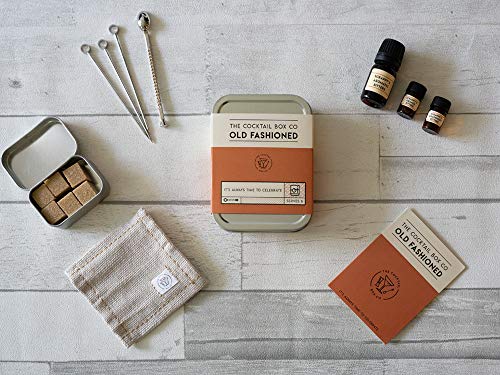Old Fashioned Cocktail Kit - The Cocktail Box Co. Premium Travel Cocktail Kits | Old Fashioned Kit, Muddler, Cocktail Sugar Cubes, Bitters for Cocktails | Old Fashioned Bar Mixology, Old Fashioned Mix