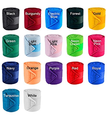Jacks Horse Deluxe Fleece Polo Wraps Extra Thick Leg Protection Horse Care Solid Colors Color Choice (Turquoise)