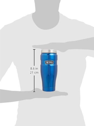 THERMOS Stainless King Vacuum-Insulated Travel Tumbler, 16 Ounce, Electric Blue