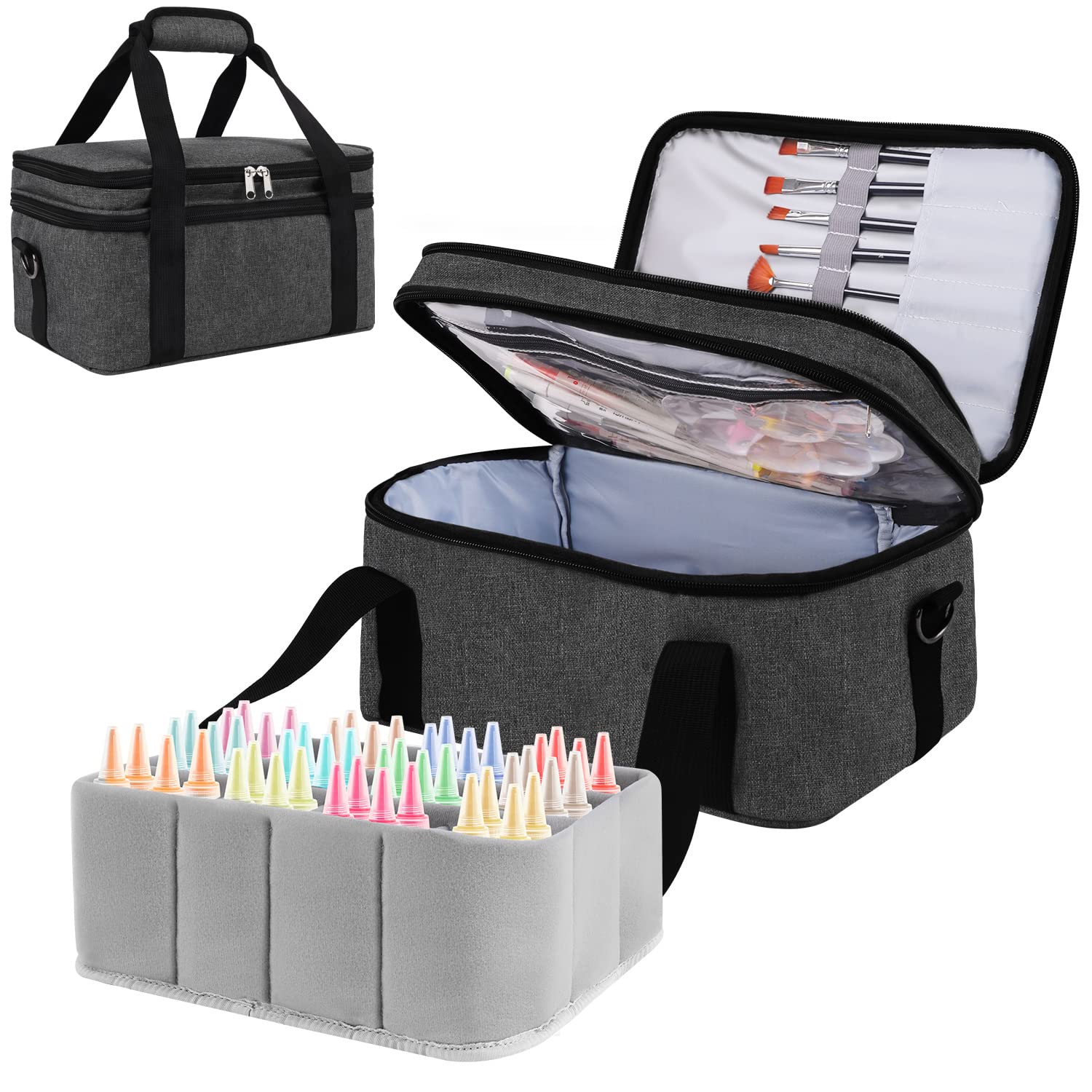 Yumt Paint Organizer Paint Brush Holder Acrylic Paint Storage Art & Craft Supply Storage Paint Bottle Organizer Professional Storage Display Organizer for Paintbrushes And Paint Tubes