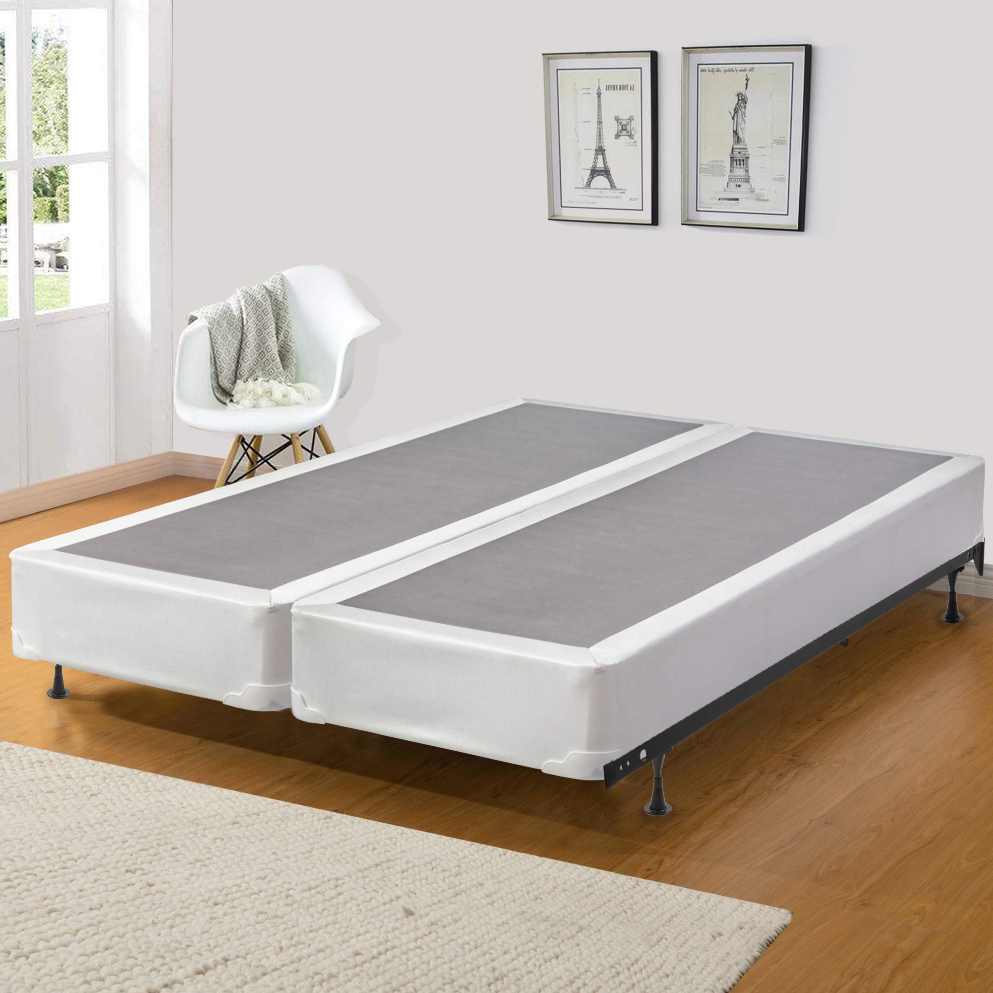 Spinal Solution 8-Inch Split Wood Traditional Box Spring/Foundation for Mattress, Queen, 10