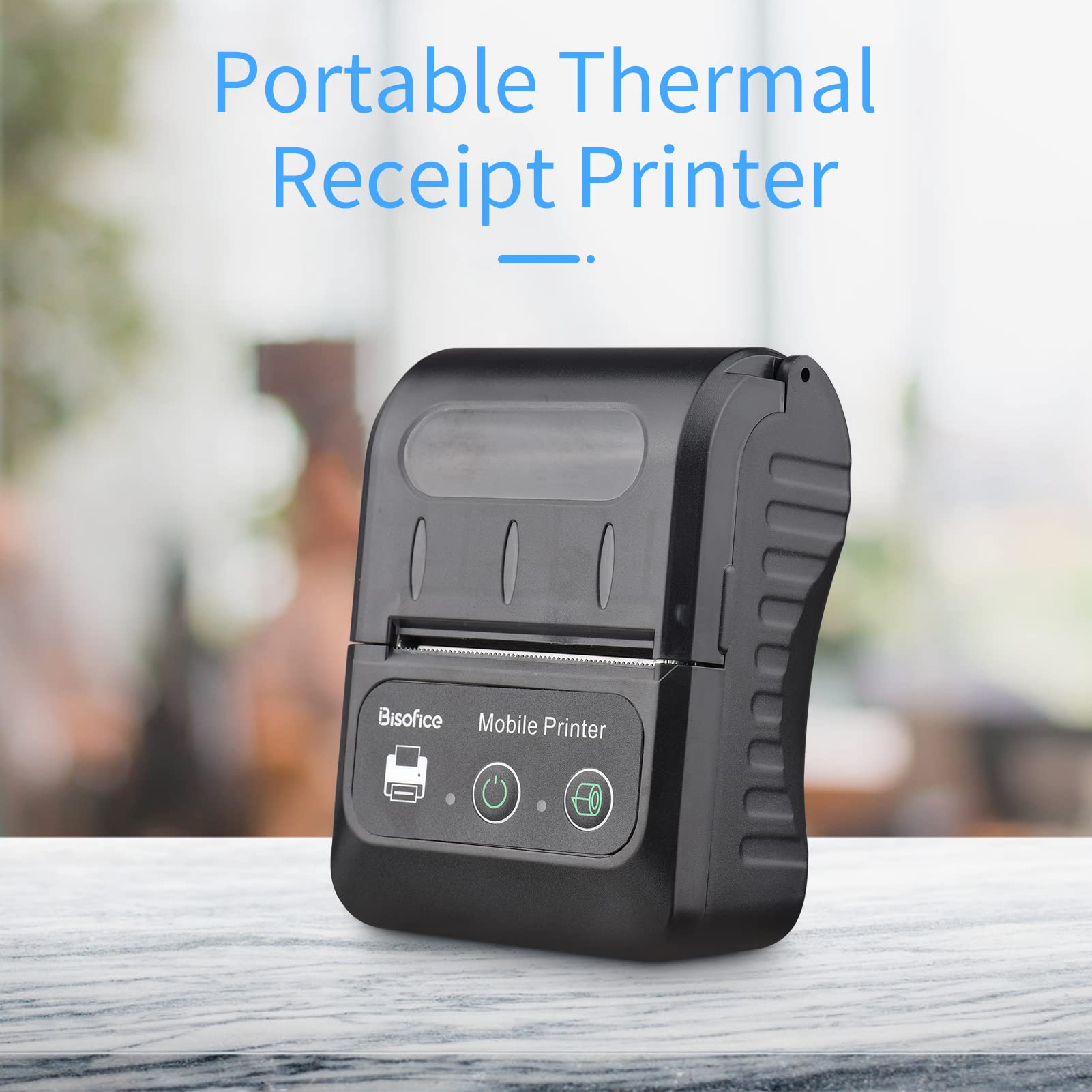 Sunydog Receipt Printer,Portable 58mm Receipt Thermal Printer 2 inches Mini Mobile Pocket Printers with 1 Thermal Paper Roll USB&Wireless BT Connection Compatible with Windows/Android/iOS for Office