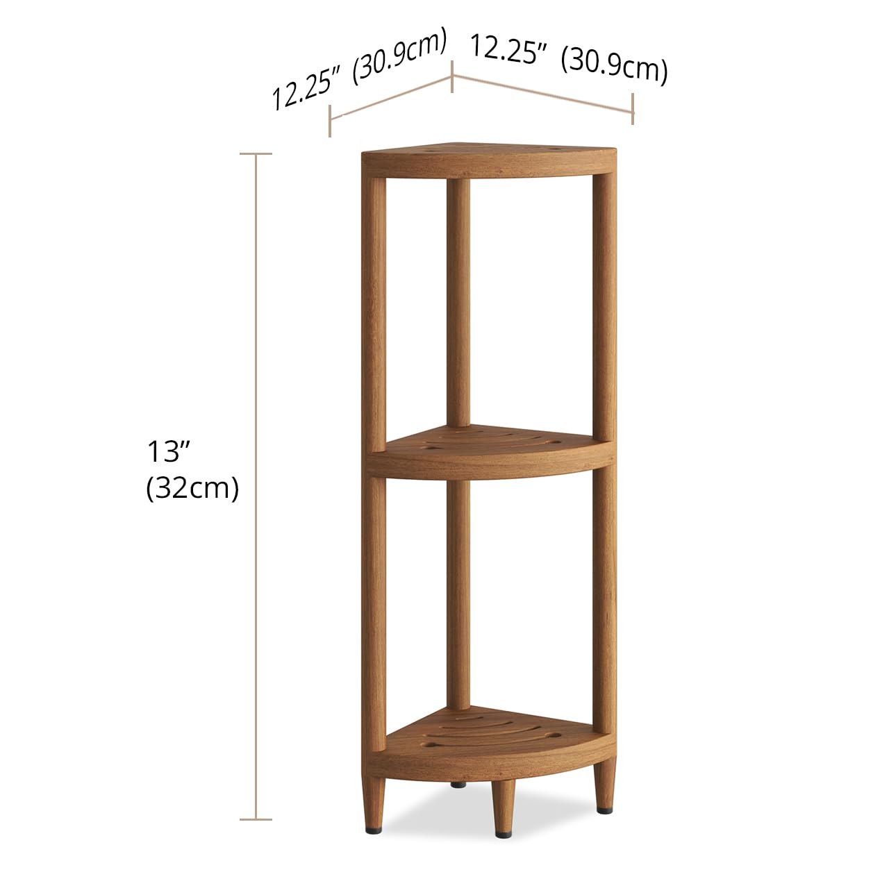 AquaTeak The Original Kai Corner Teak Bath Shelf